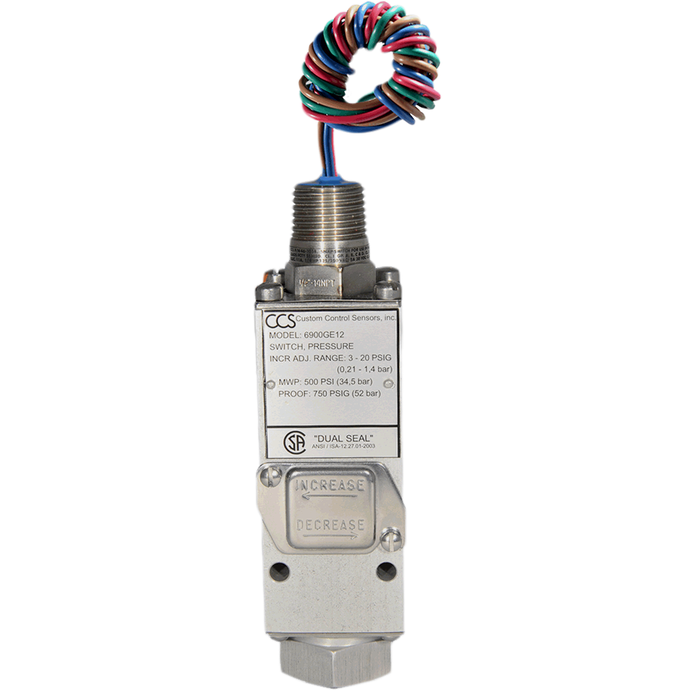 6900GE18 Pressure Switch, Explosion-Proof, 10-375 PSI