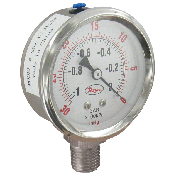 Series SGZ/SGY 2.5" Industrial Pressure Gauge | Automatic Controls of ...